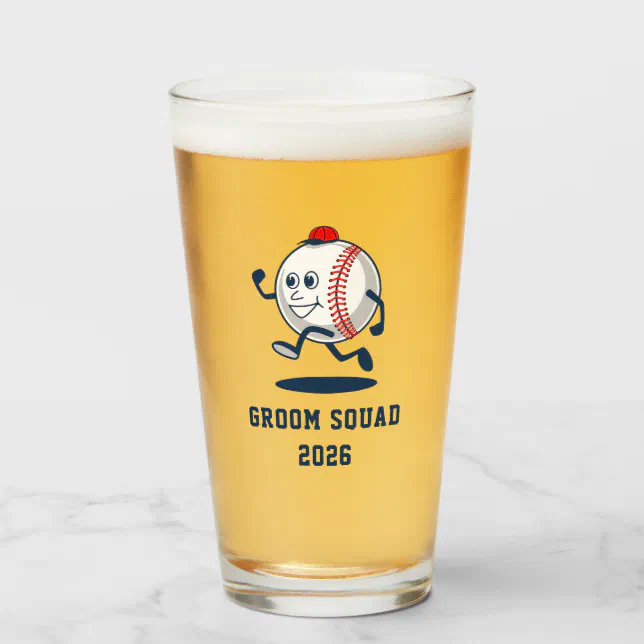 Personalized Baseball Ball Cartoon Glass | Zazzle