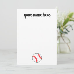 Personalized Baseball Ball Notecards | Zazzle
