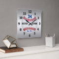 Personalized Baseball Clocks, Jersey NUMBER & NAME Square Wall Clock ...