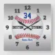 Personalized Baseball Clocks, Jersey NUMBER & NAME Square Wall Clock ...