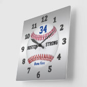 Personalized Baseball Clocks, Jersey NUMBER & NAME Square Wall Clock ...