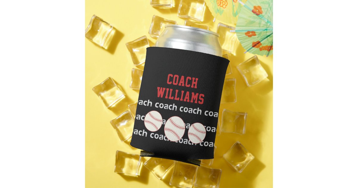 Personalized Baseball Coach Can Cooler | Zazzle