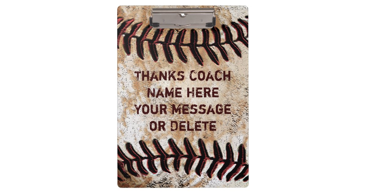 Personalized Baseball Coach Clipboard Cool Vintage | Zazzle