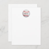 Personalized Baseball Flat Note Card | Zazzle