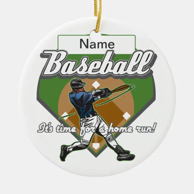 Personalized Baseball Home Run Ceramic Ornament | Zazzle