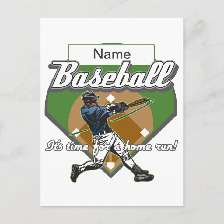 Personalized Baseball Home Run Postcard | Zazzle
