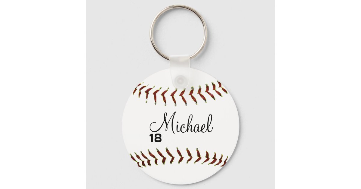 Personalized Baseball Keychain | Zazzle