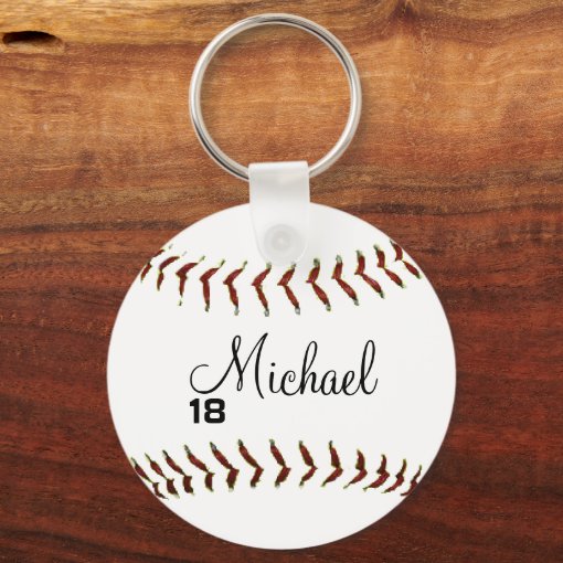 Personalized Baseball Keychain | Zazzle
