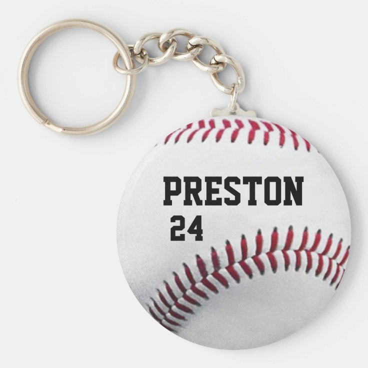 Personalized Baseball Keychain | Zazzle