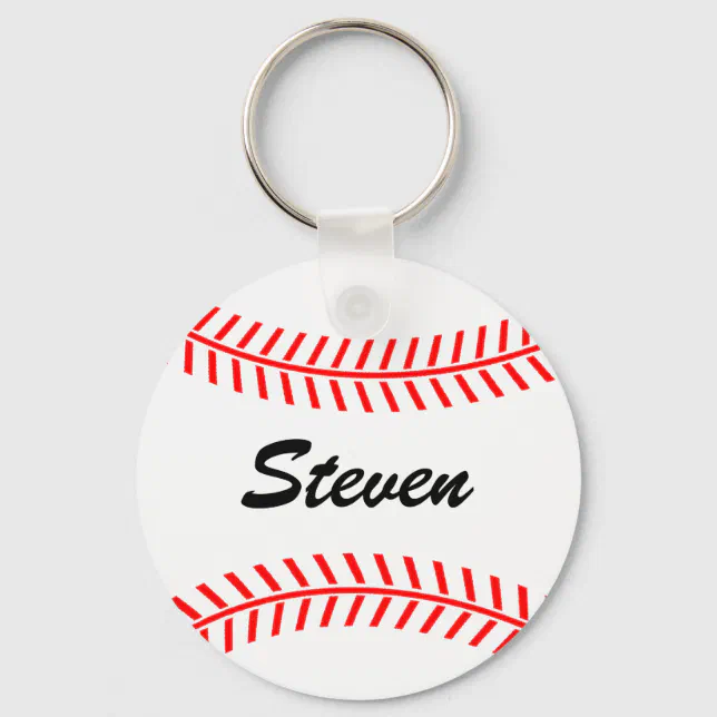 Personalized baseball keychain with custom name | Zazzle