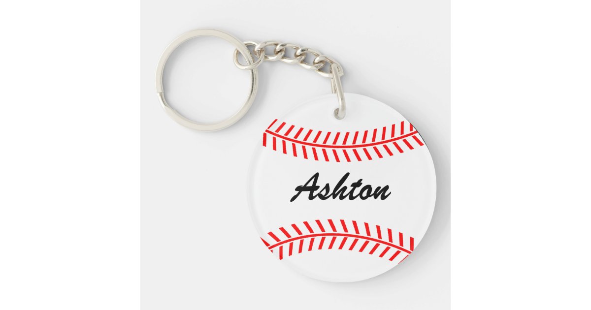 Personalized baseball keychains with custom name | Zazzle