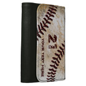 Personalized Baseball Leather Wallets NAME, NUMBER | Zazzle