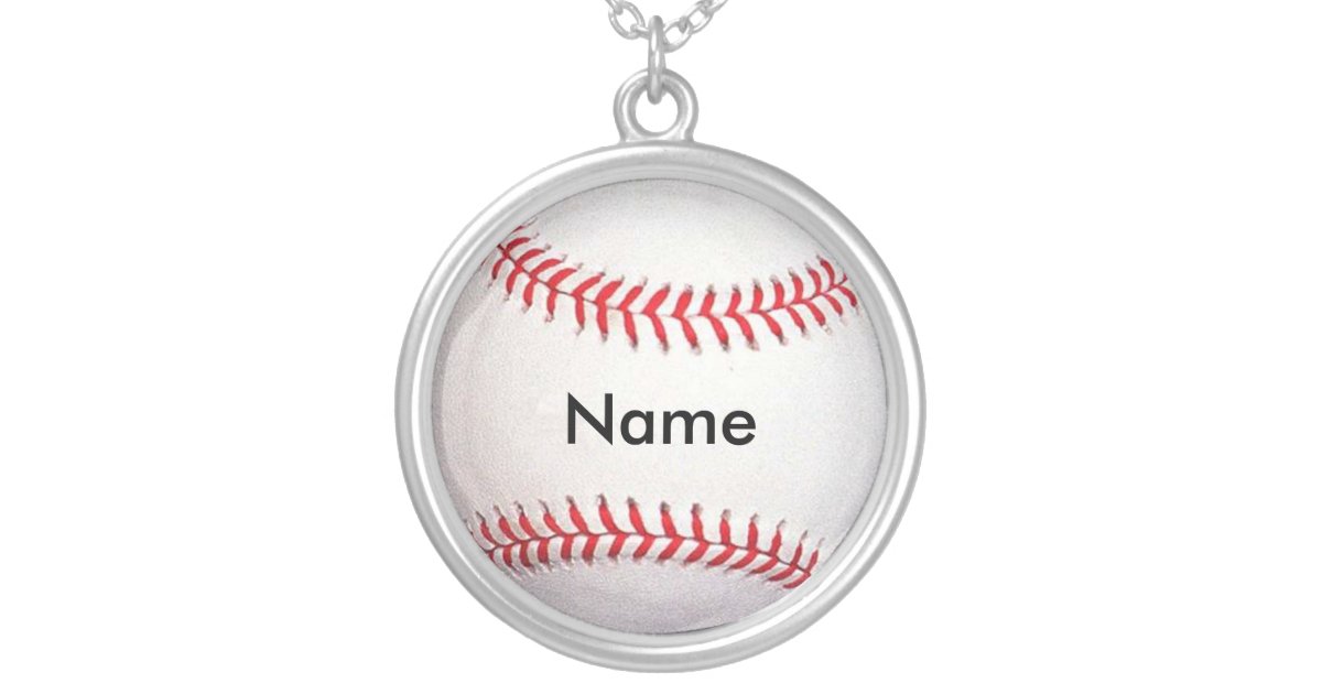 Personalized Baseball Necklace | Zazzle