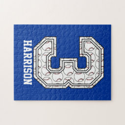 Personalized Baseball Number 3 Jigsaw Puzzle | Zazzle