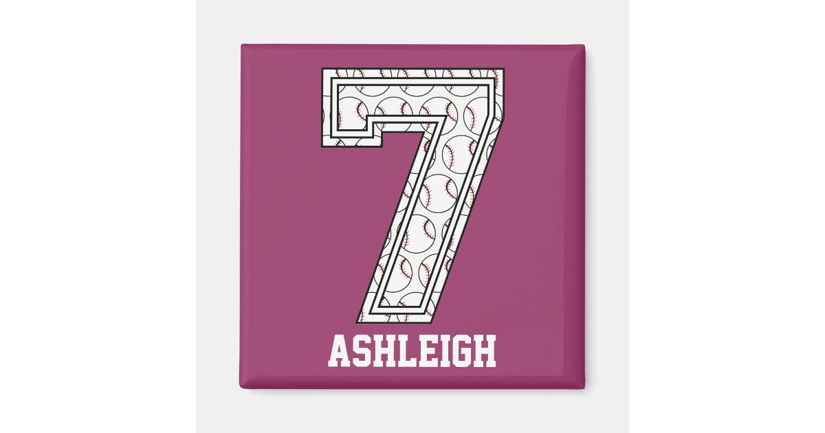 Personalized Baseball Number 7 Magnet | Zazzle