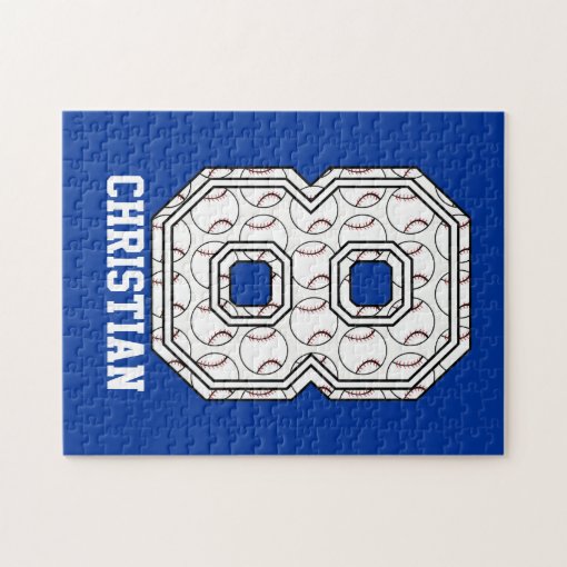 Personalized Baseball Number 8 Jigsaw Puzzle | Zazzle