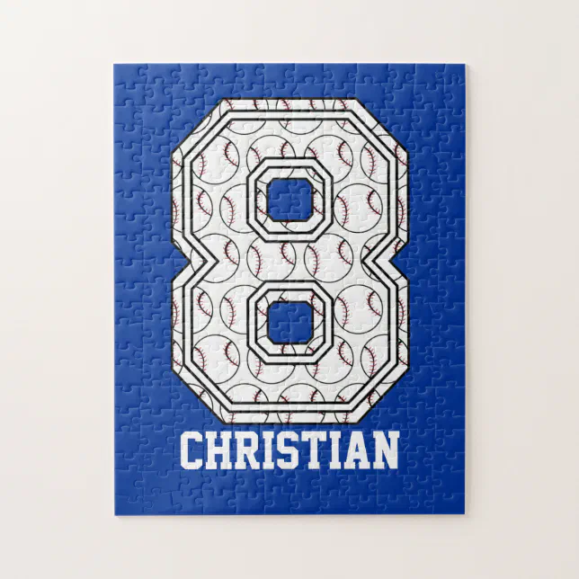 Personalized Baseball Number 8 Jigsaw Puzzle | Zazzle