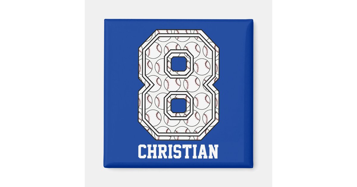 Personalized Baseball Number 8 Magnet | Zazzle