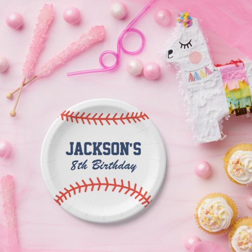 Personalized Baseball Party Paper Plates | Zazzle