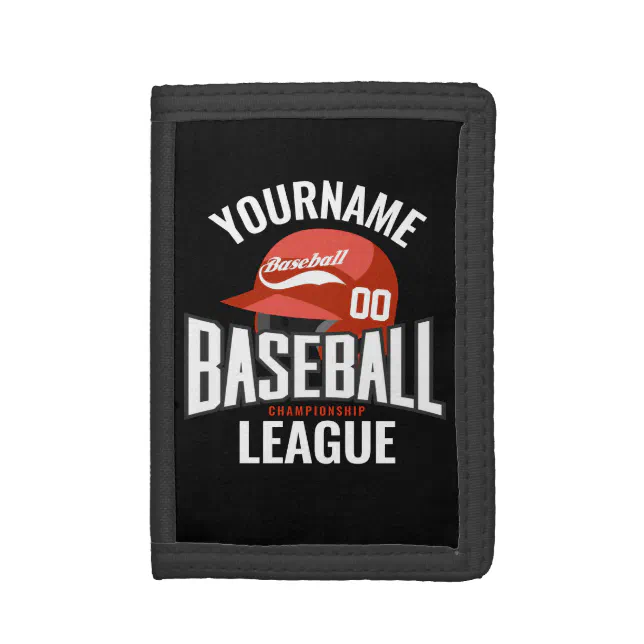 Personalized Baseball Player NAME Team Champ Club Trifold Wallet | Zazzle