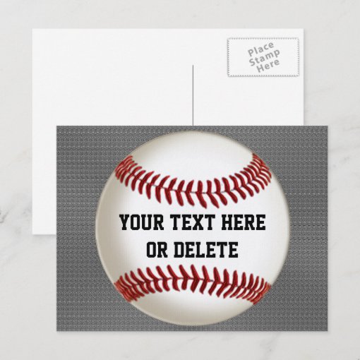 Personalized Baseball Postcards on Burnished Gray | Zazzle