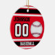 Personalized Baseball | Red, White and Black Ceramic Ornament | Zazzle