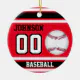 Personalized Baseball | Red, White and Black Ceramic Ornament | Zazzle