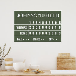 Personalized Baseball Scoreboard -36" x 24" Poster | Zazzle
