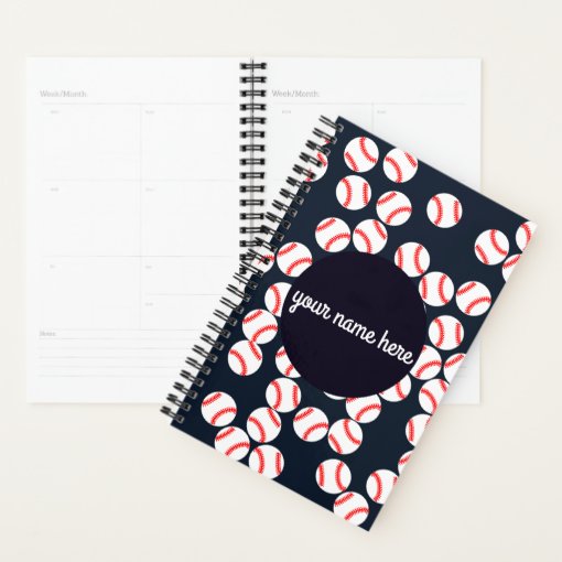 Personalized Baseball Spiral Planner | Zazzle
