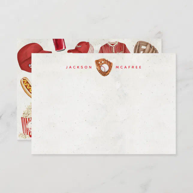 Personalized Baseball Stationery Note Cards | Zazzle