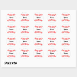 Personalized baseball stickers | ball with name | Zazzle