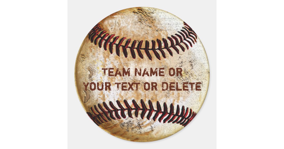 Personalized Baseball Stickers with YOUR TEXT | Zazzle