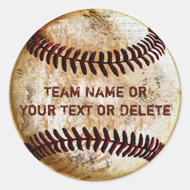 Personalized Baseball Stickers with YOUR TEXT | Zazzle