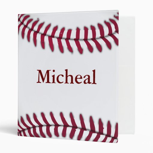Personalized Baseball Texture 3 Ring Binder | Zazzle