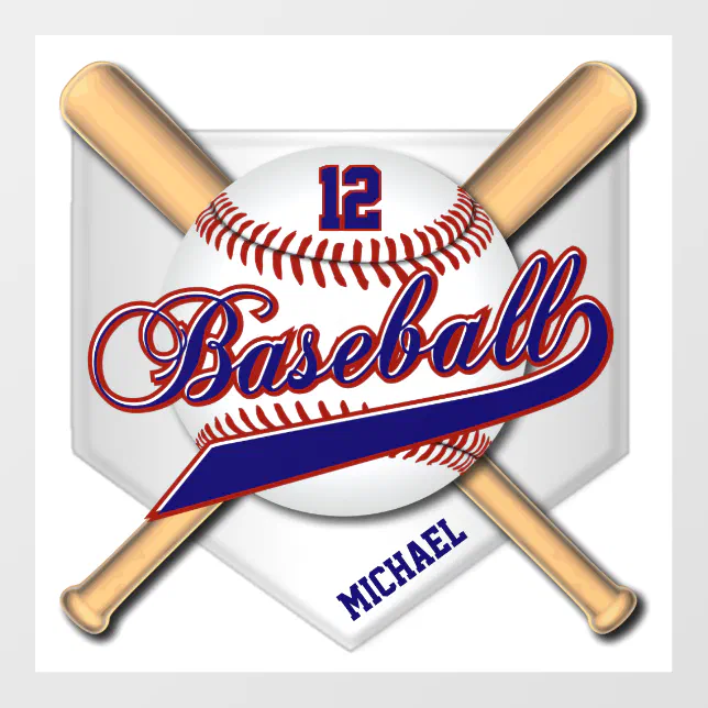 Personalized - Baseball Wall Decal | Zazzle
