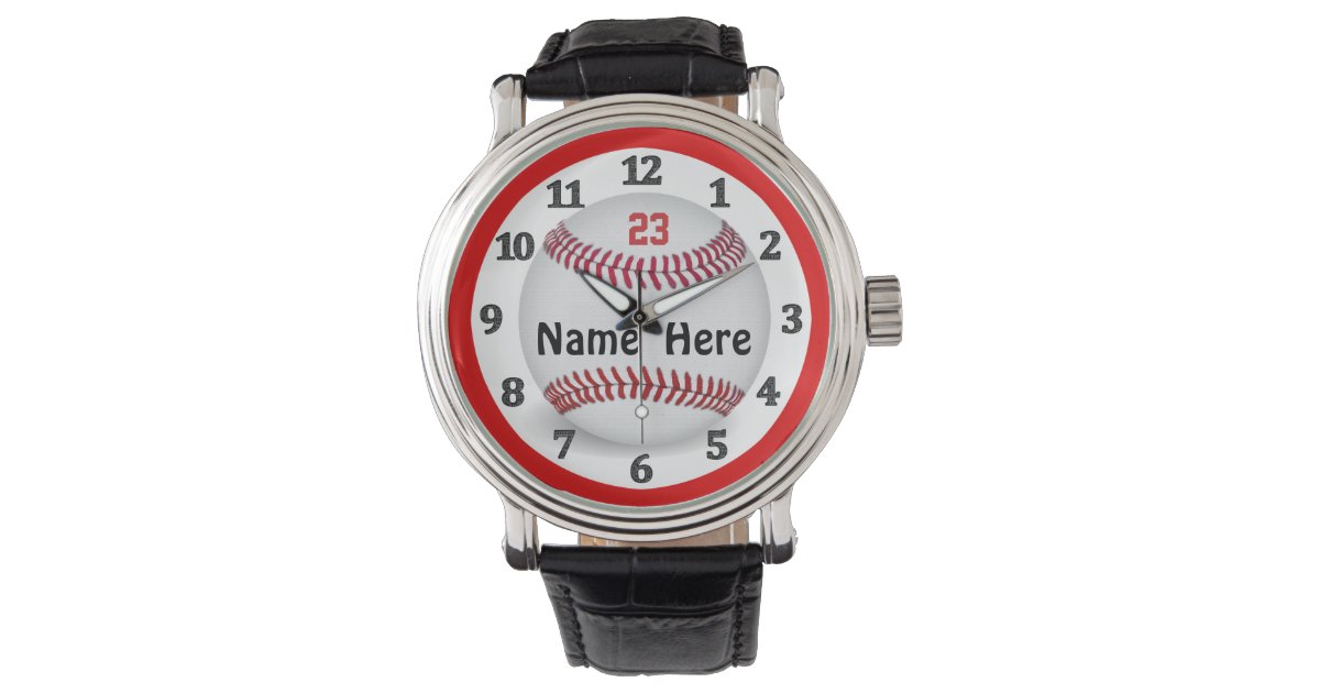 Personalized Baseball Watches for Men and Women | Zazzle