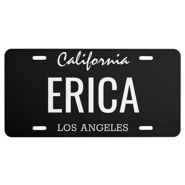 Personalized Basic Black License Plate | Zazzle