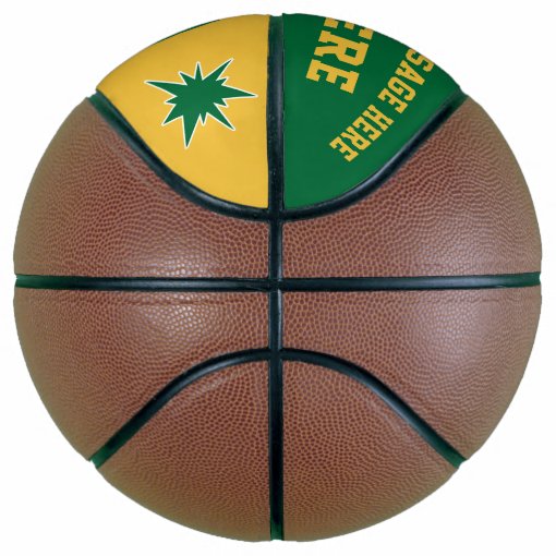 Personalized Basketball Ball, Green and Gold | Zazzle