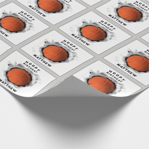 Personalized Basketball Birthday Gift Wrapping Paper | Zazzle