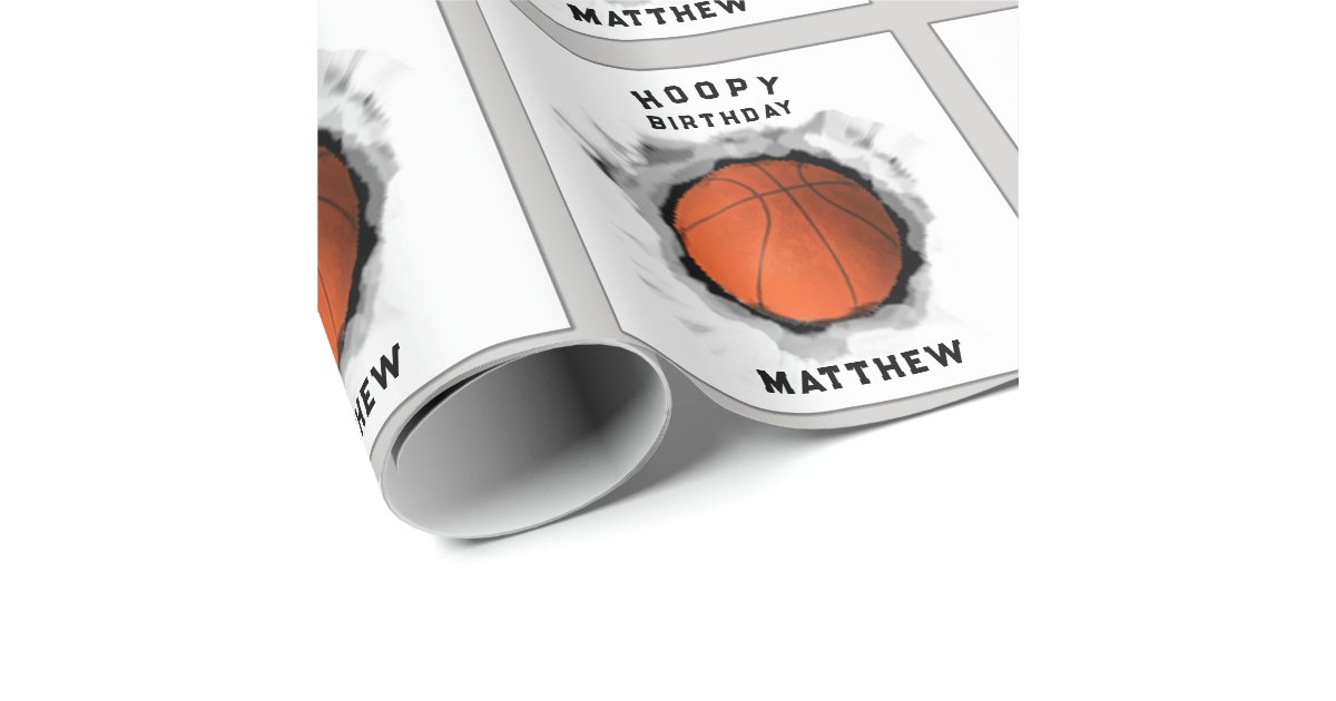 Personalized Basketball Birthday Gift Wrapping Paper | Zazzle