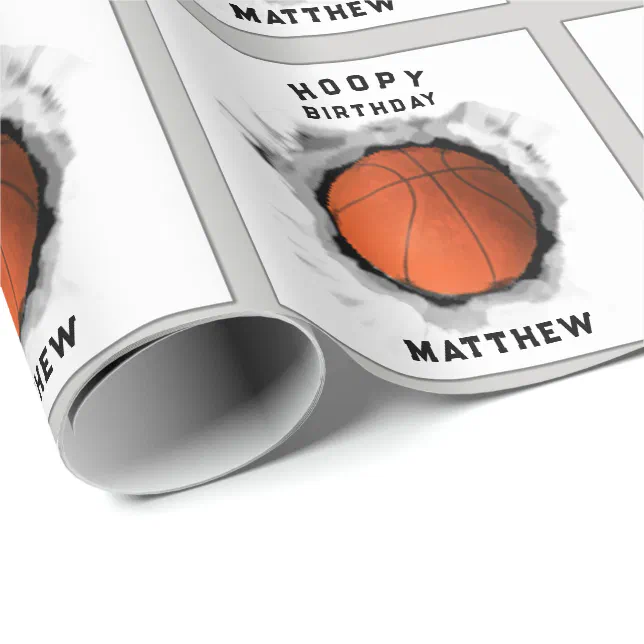 Personalized Basketball Birthday Gift Wrapping Paper | Zazzle