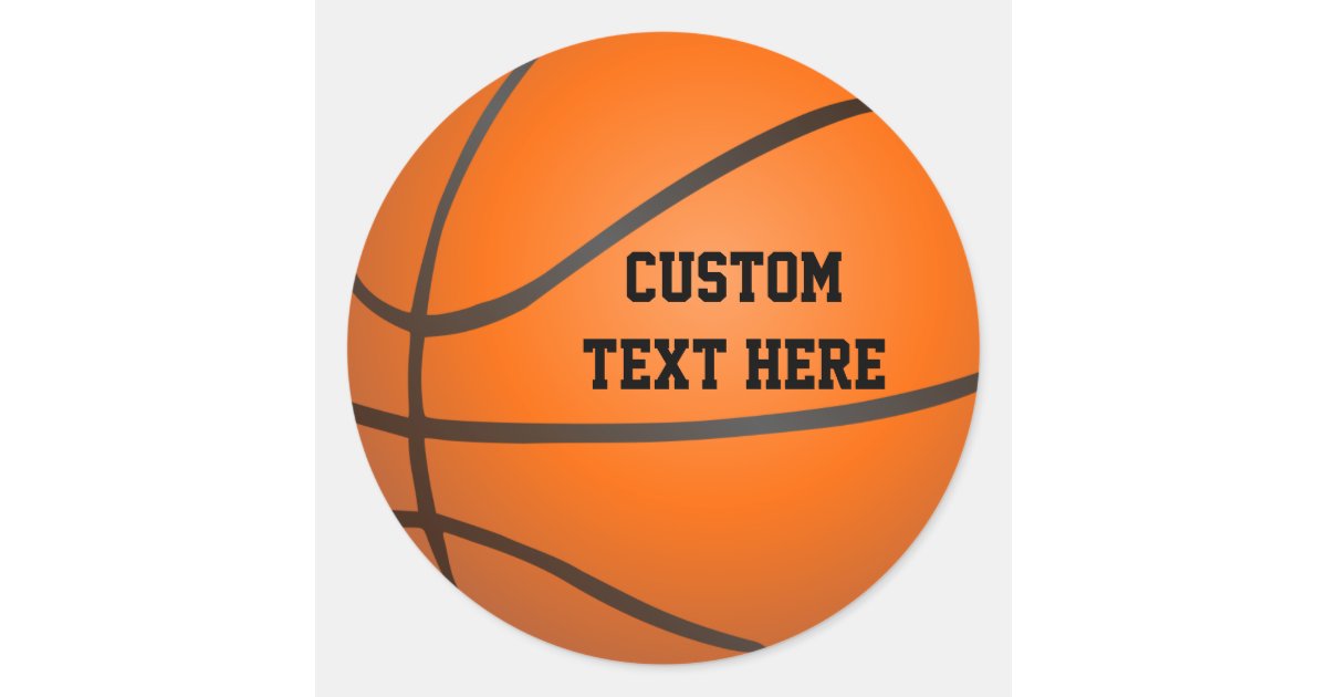 Personalized Basketball Classic Round Sticker | Zazzle