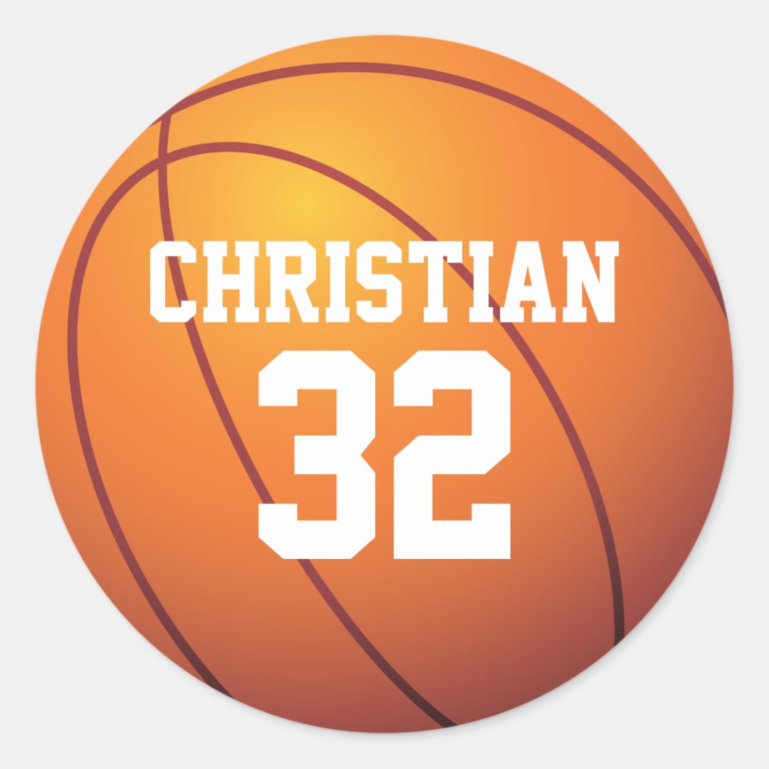 Personalized Basketball Classic Round Sticker | Zazzle