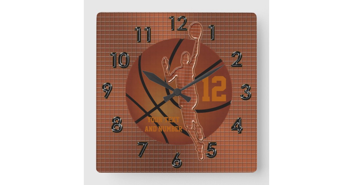 Personalized Basketball Clocks w/ NAME and NUMBER | Zazzle