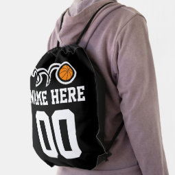 Personalized basketball drawstring backpack bag | Zazzle