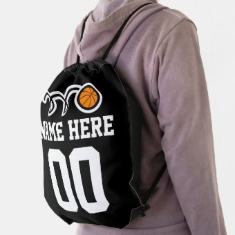 Personalized basketball drawstring backpack bag | Zazzle