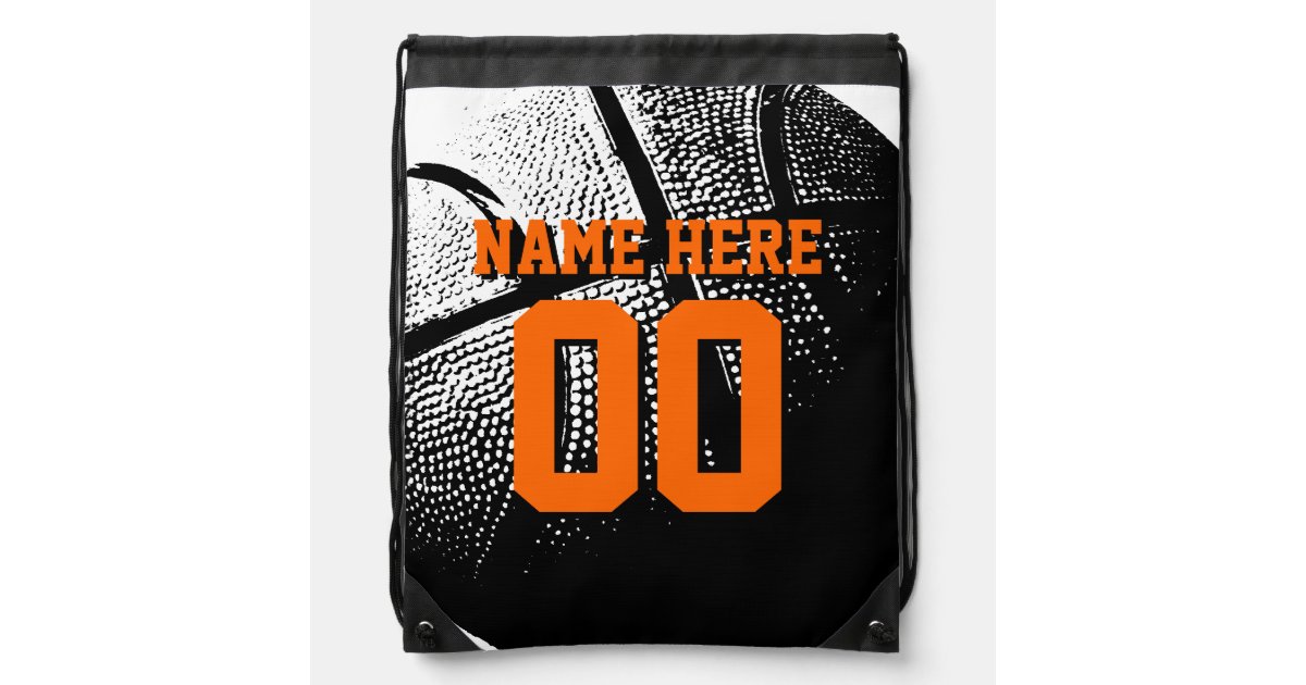 Personalized basketball drawstring backpack bag | Zazzle