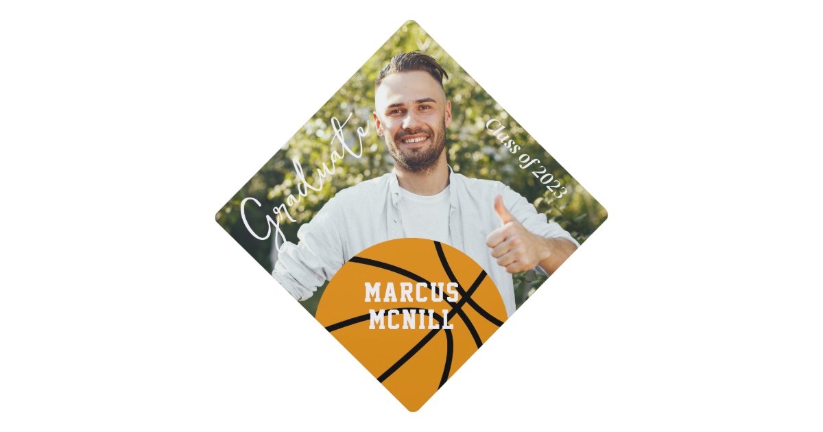 Personalized Basketball Graduation Cap Topper | Zazzle