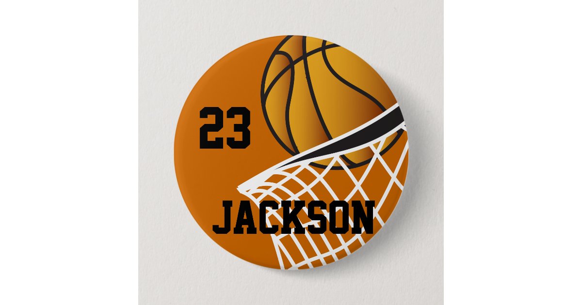 Personalized Basketball Hoop Design Pinback Button | Zazzle