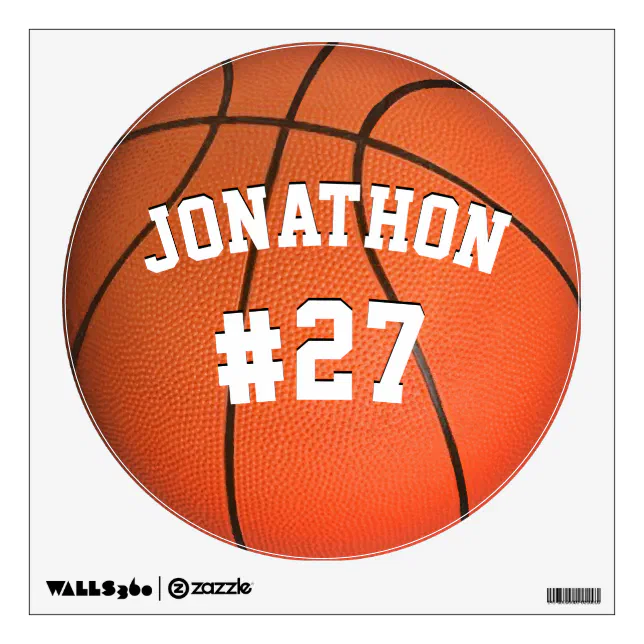 Personalized Basketball Name and Number Wall Decal | Zazzle